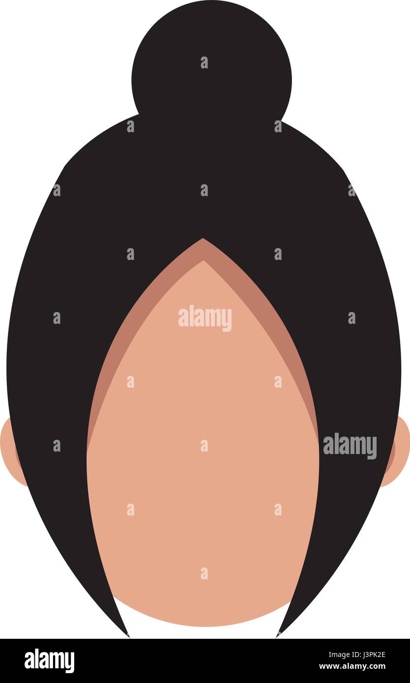 cartoon woman head faceless hair style Stock Vector Image & Art - Alamy