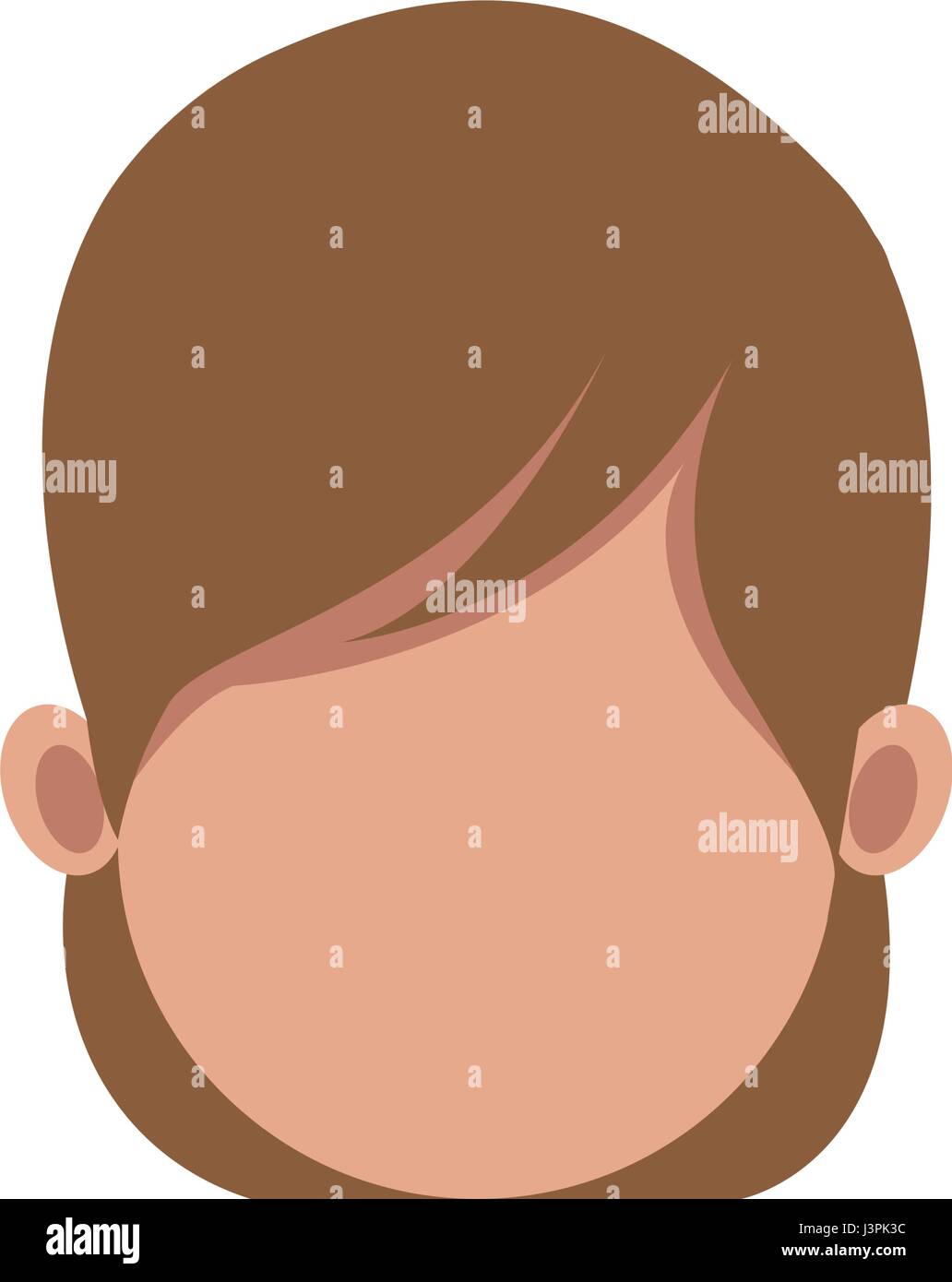 cartoon woman head faceless hair style Stock Vector Image & Art - Alamy