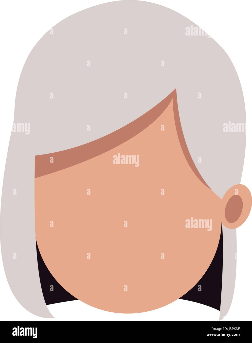 cartoon woman head faceless hair style Stock Vector Image & Art - Alamy