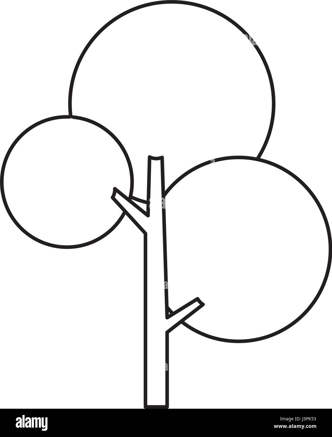 round tree nature ecology symbol line Stock Vector Image & Art - Alamy