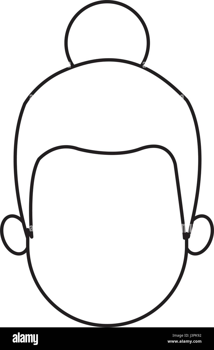 outline head girl character person Stock Vector Image & Art - Alamy