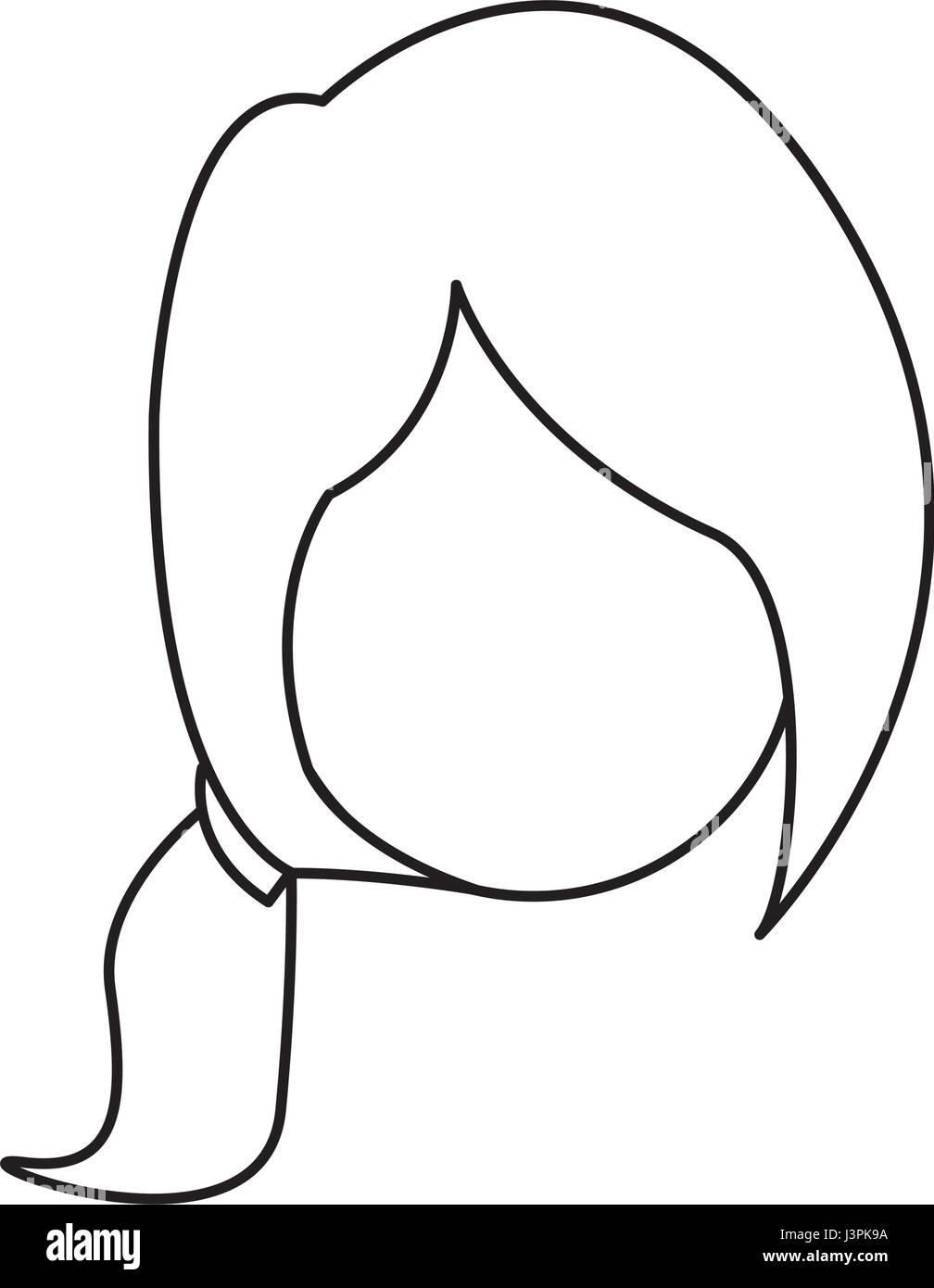 outline head girl character person Stock Vector Image & Art - Alamy