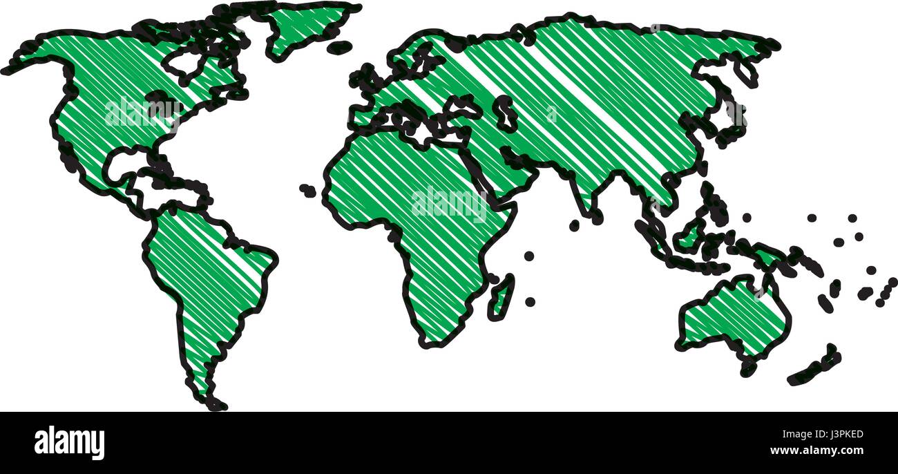 drawing green map world continent image Stock Vector Image & Art - Alamy