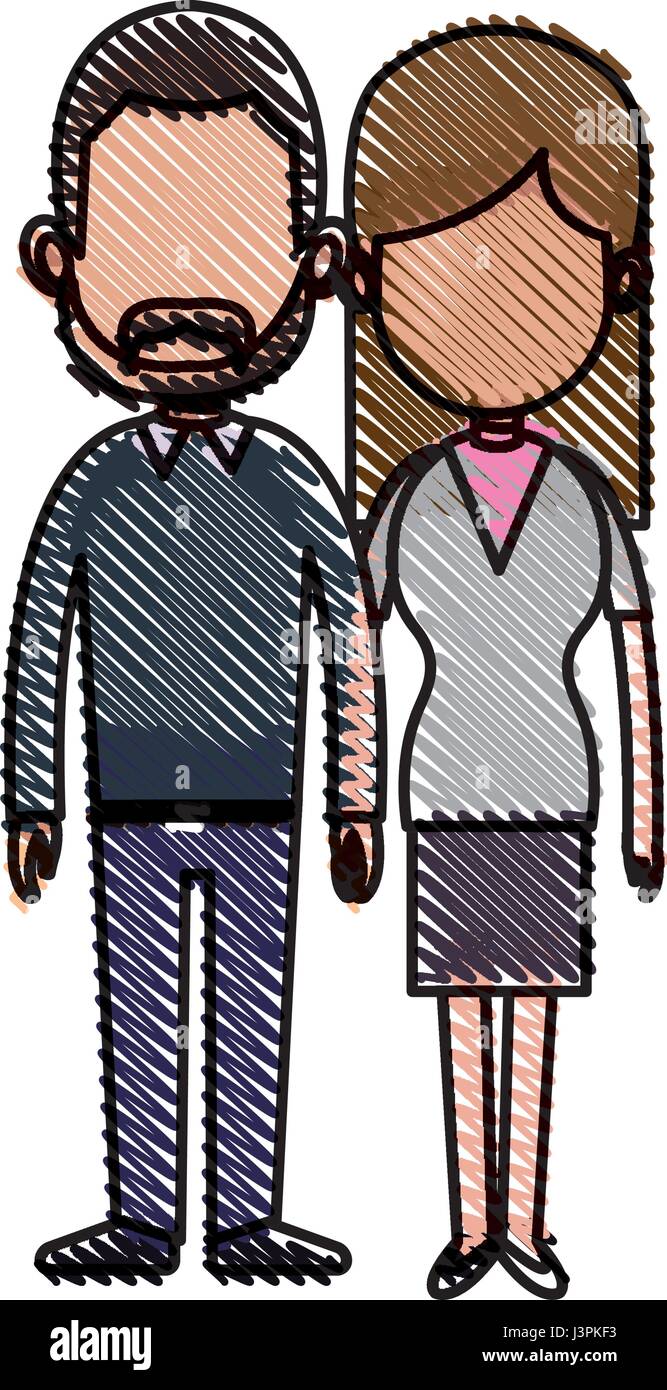 drawing couple lovely together relationship image Stock Vector Image ...