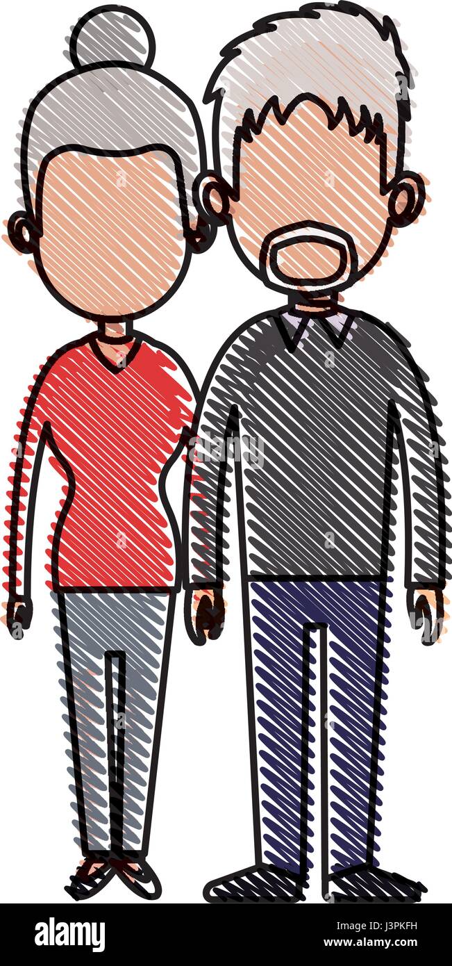 drawing couple lovely together relationship image Stock Vector Image ...