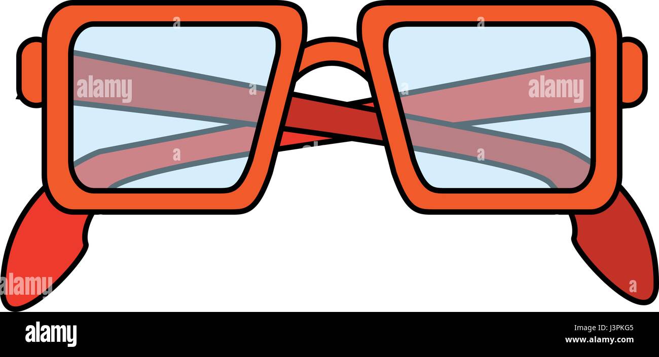 color image cartoon glasses with red contour Stock Vector Image & Art ...