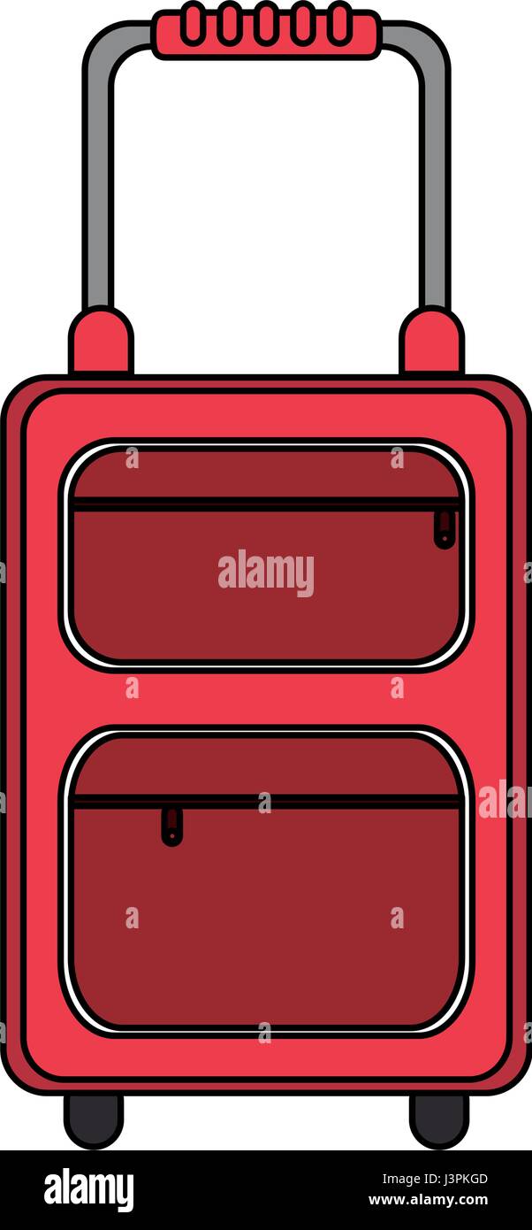 color image cartoon travel suitcase with handle Stock Vector Image ...