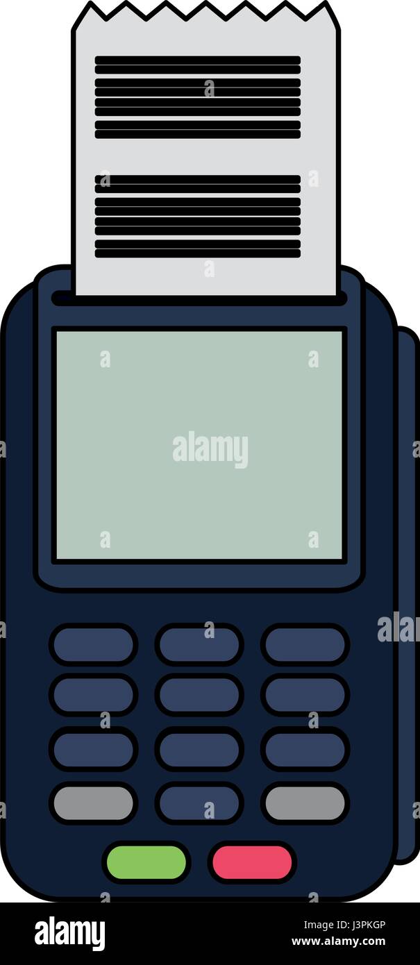 color image cartoon dataphone with receipter paper Stock Vector Image ...