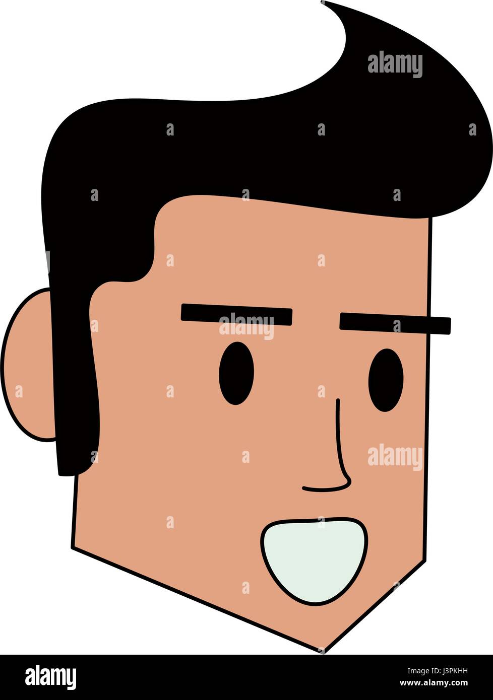 color image cartoon side face man with hairstyle Stock Vector Image ...