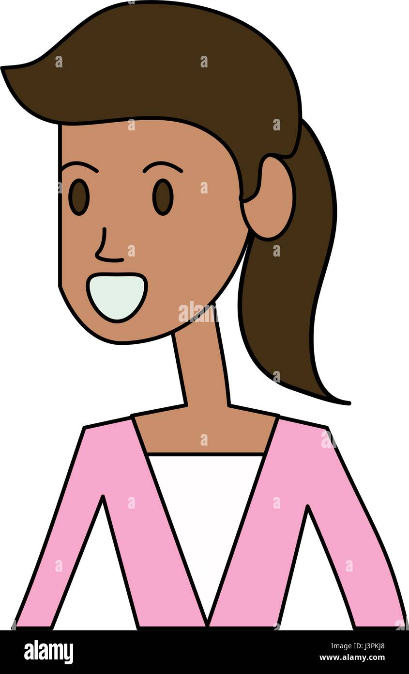 color image cartoon half body executive woman Stock Vector Image & Art ...