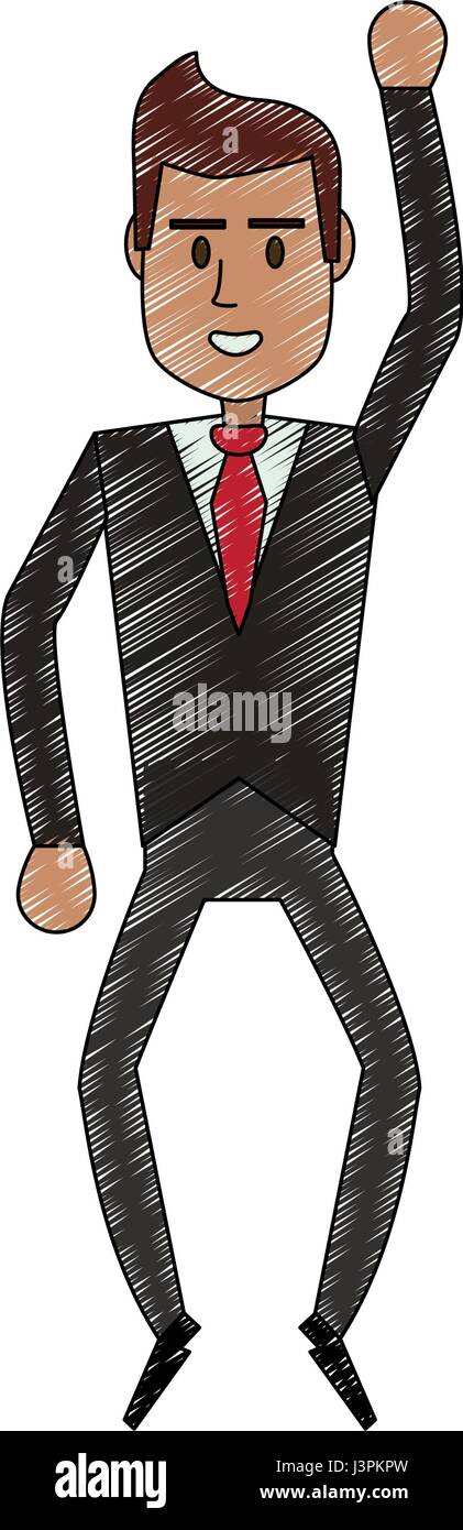 color pencil full body executive man with formal suit Stock Vector ...