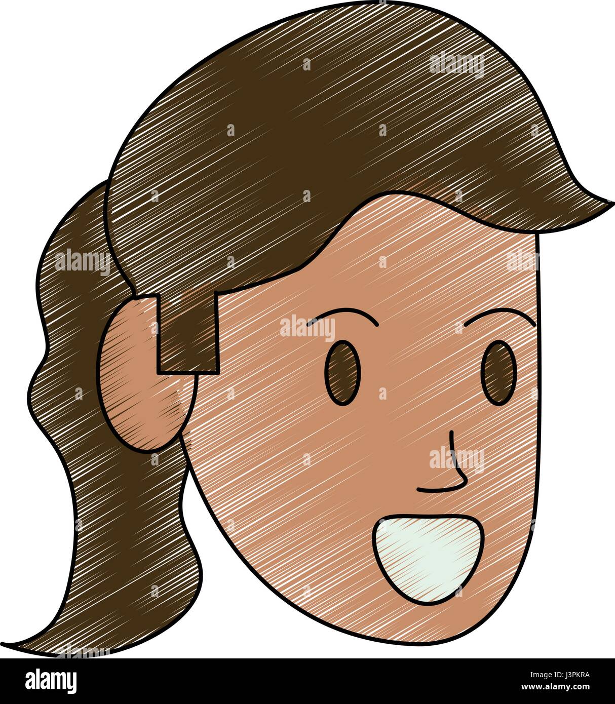 color pencil side view face executive woman Stock Vector Image & Art ...