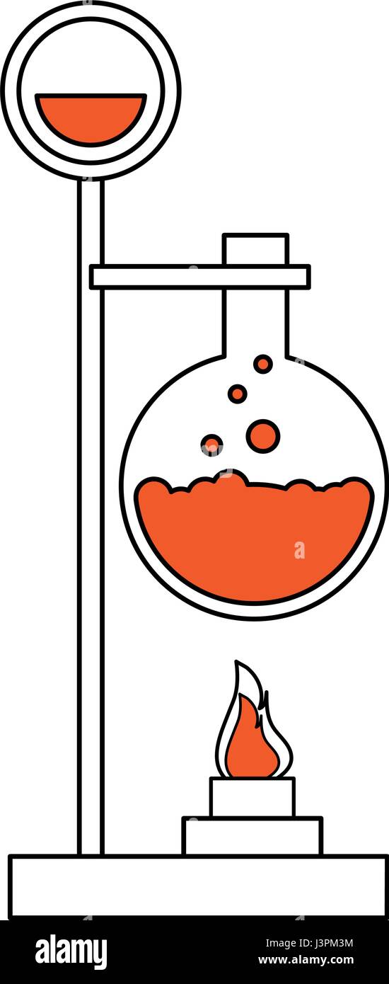 color silhouette image lab setup with glass circular beaker Stock ...