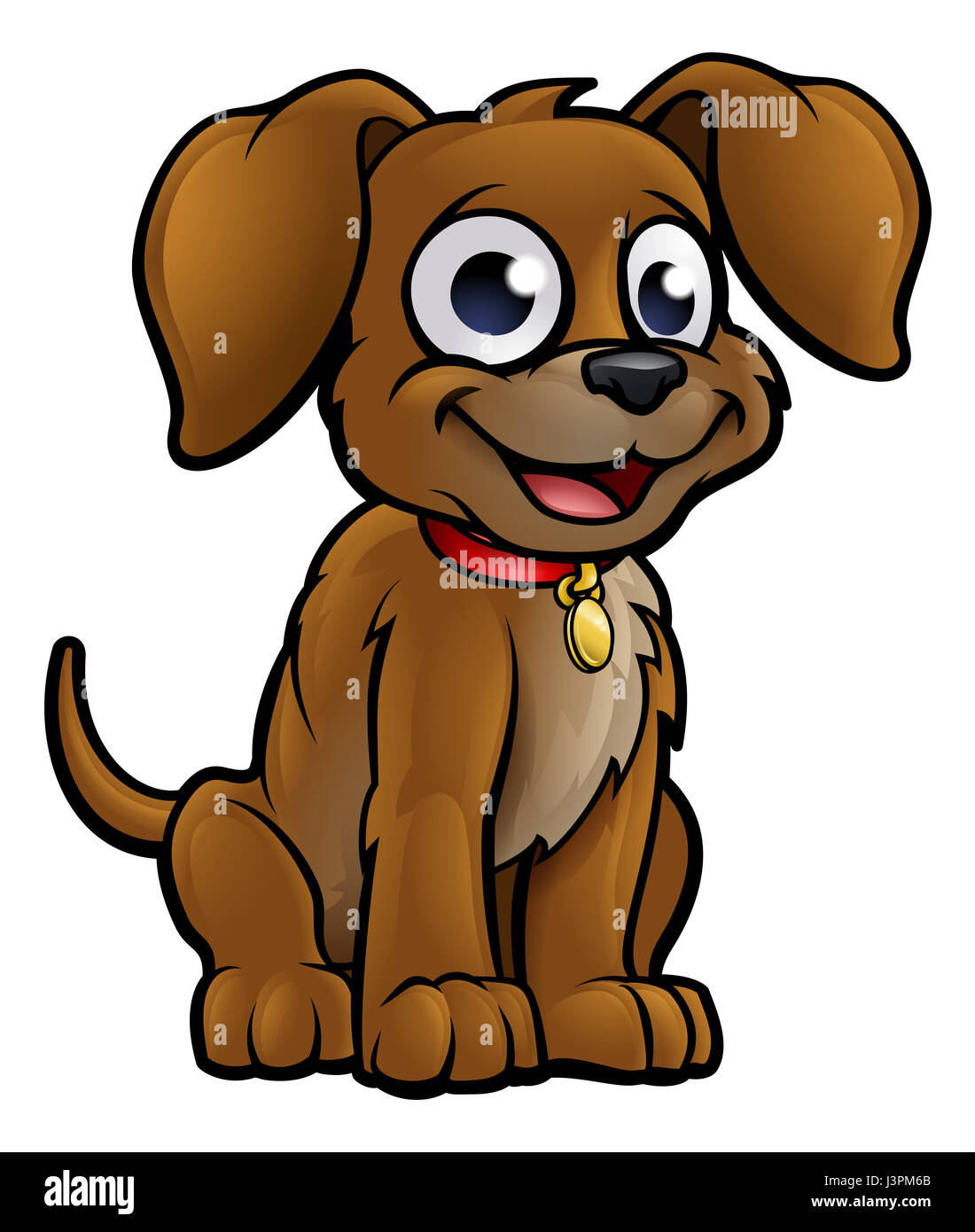 Cute cartoon dog character illustration Stock Photo - Alamy