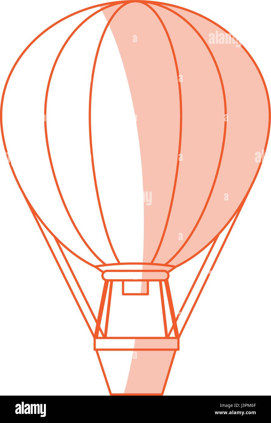red silhouette shading image hot air balloon Stock Vector Image & Art ...