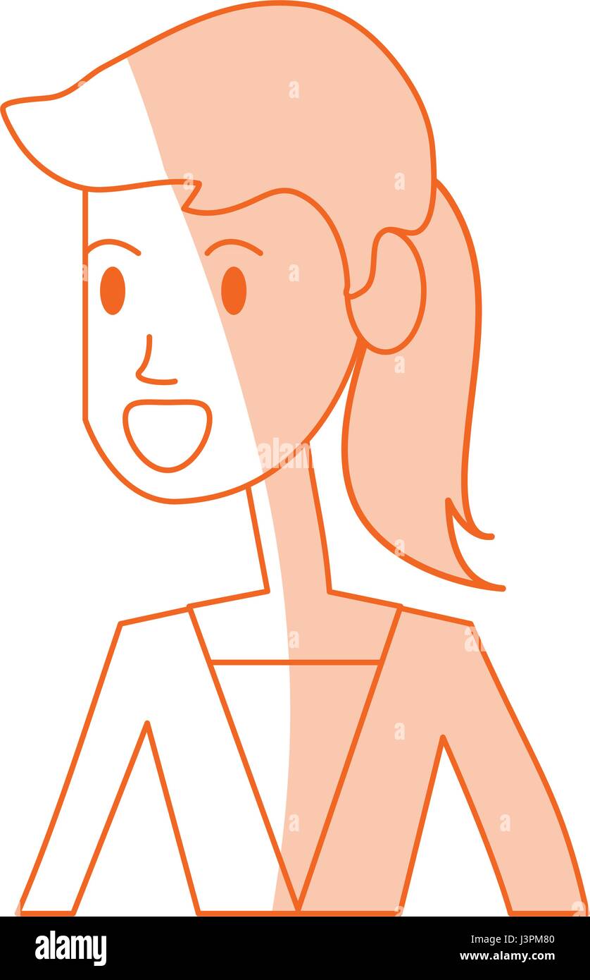 red silhouette shading image cartoon half body executive woman Stock ...