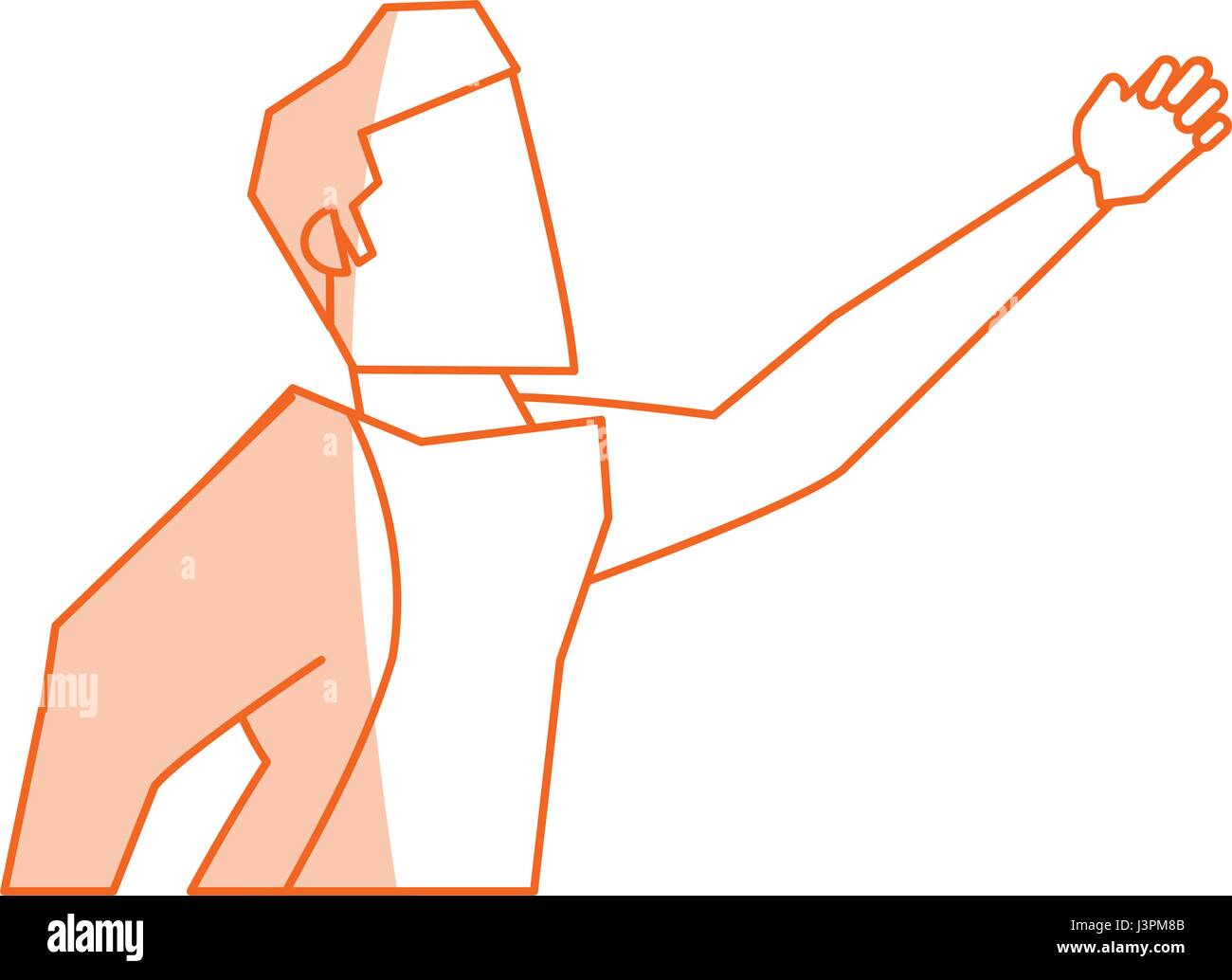 red silhouette shading image cartoon half body faceless side view super ...