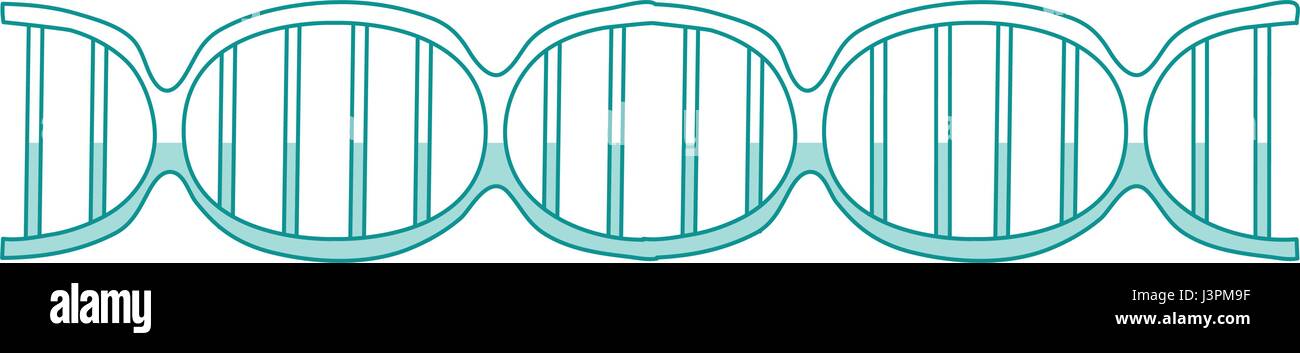 blue silhouette shading image cartoon side view dna molecule Stock ...
