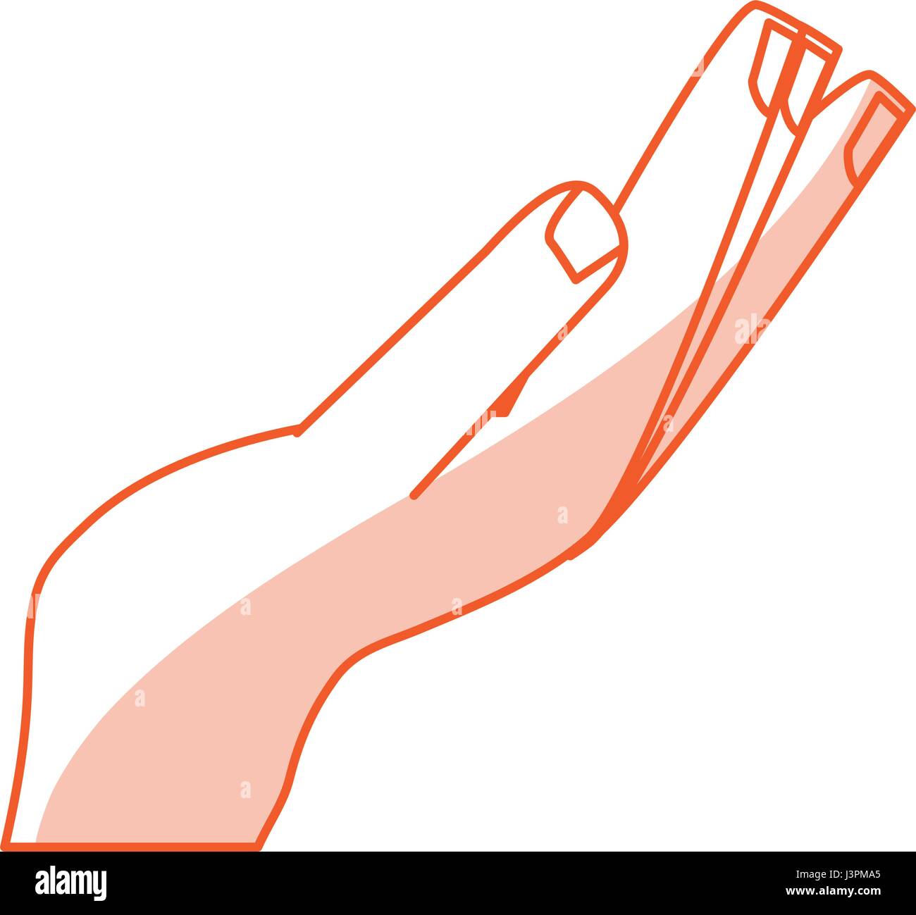 red silhouette shading image side view hand Stock Vector Image & Art ...