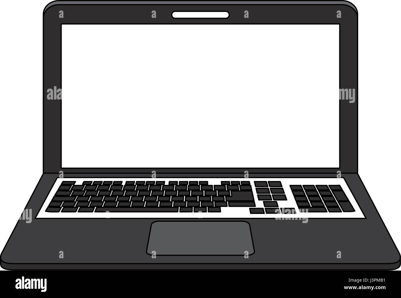 color realistic image laptop computer tech device Stock Vector Image ...