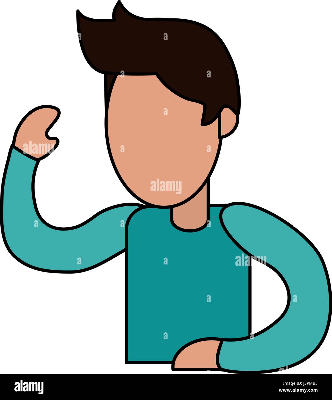 color image cartoon faceless man with t-shirt and sleeves Stock Vector ...