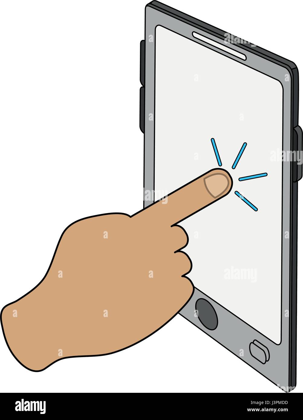 Person touching digital screen Stock Vector Images - Alamy