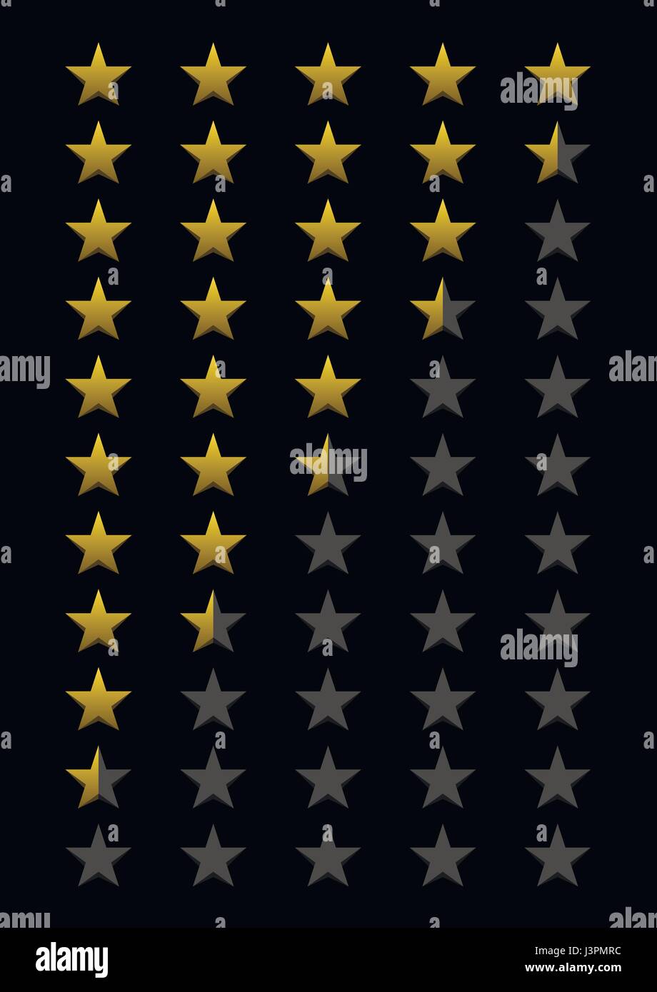 Five stars rate row hi-res stock photography and images - Alamy
