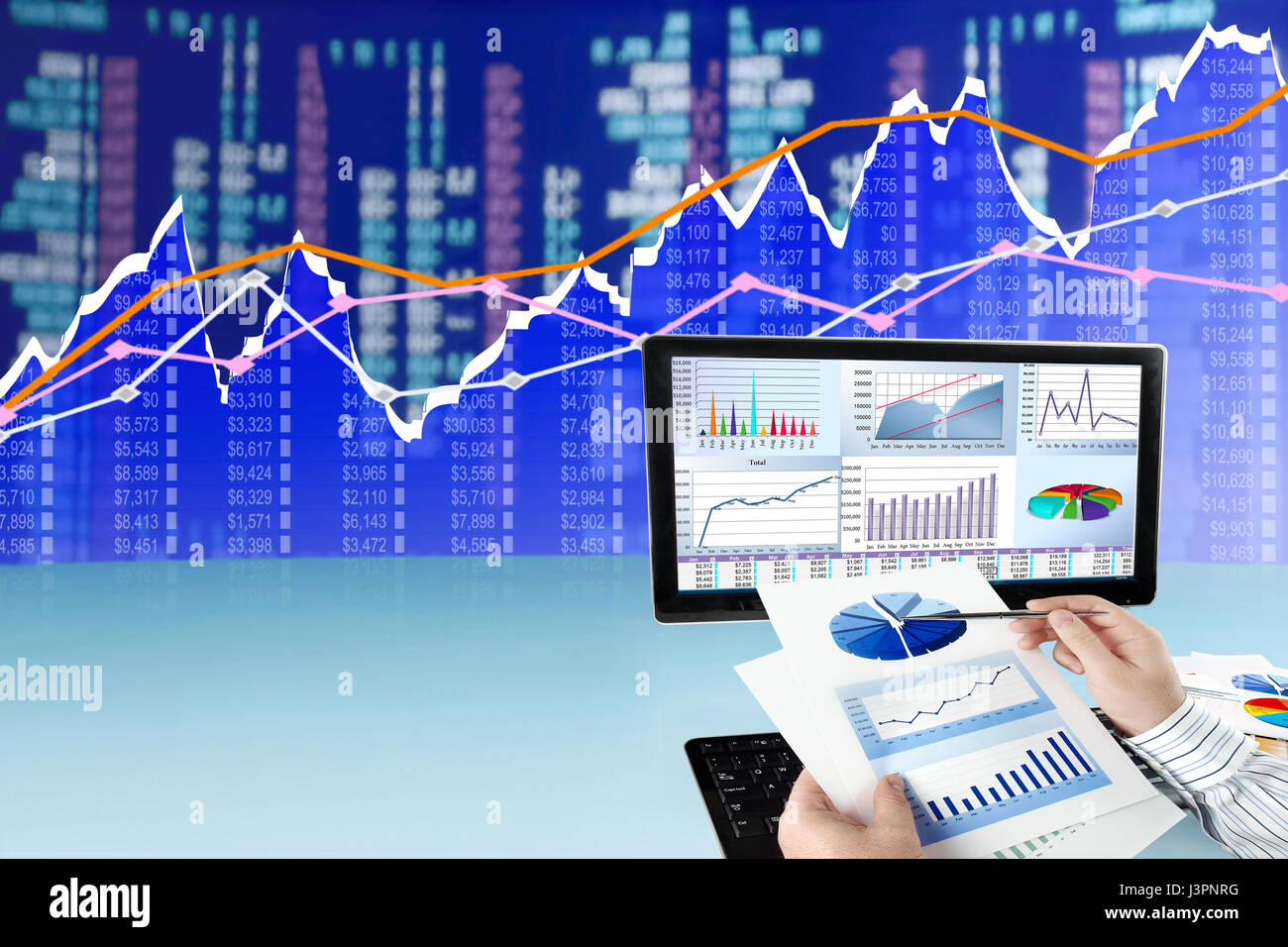 Analyzing Data on Computer Stock Photo - Alamy