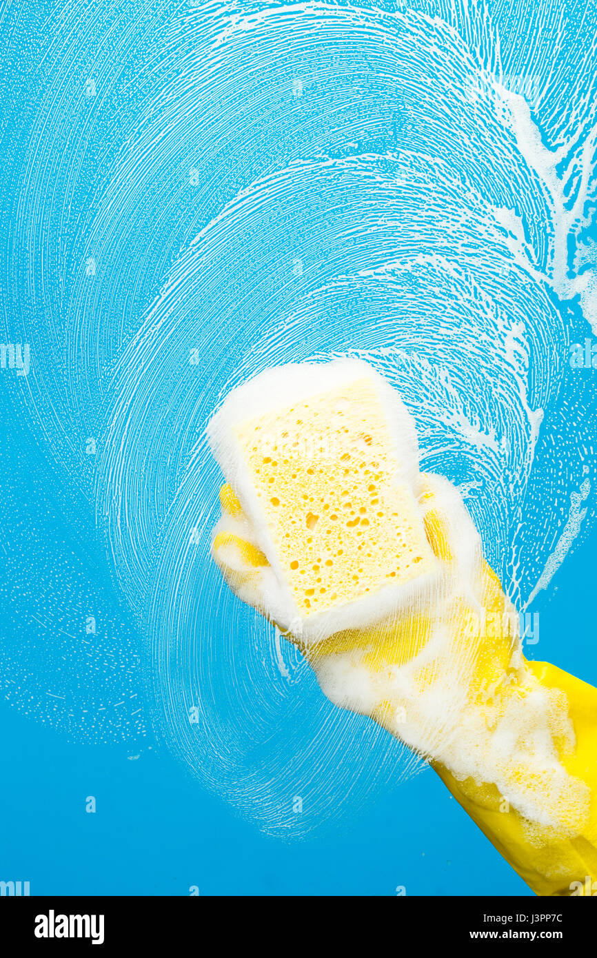 Window cleaner with foam sponge Stock Photo - Alamy
