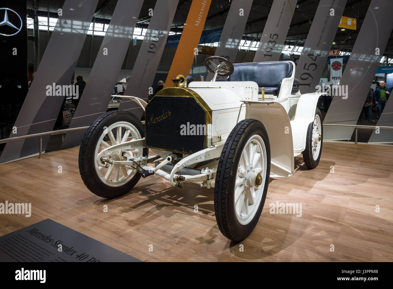 STUTTGART, GERMANY - MARCH 03, 2017: Retro car Mercedes Simplex 40PS ...
