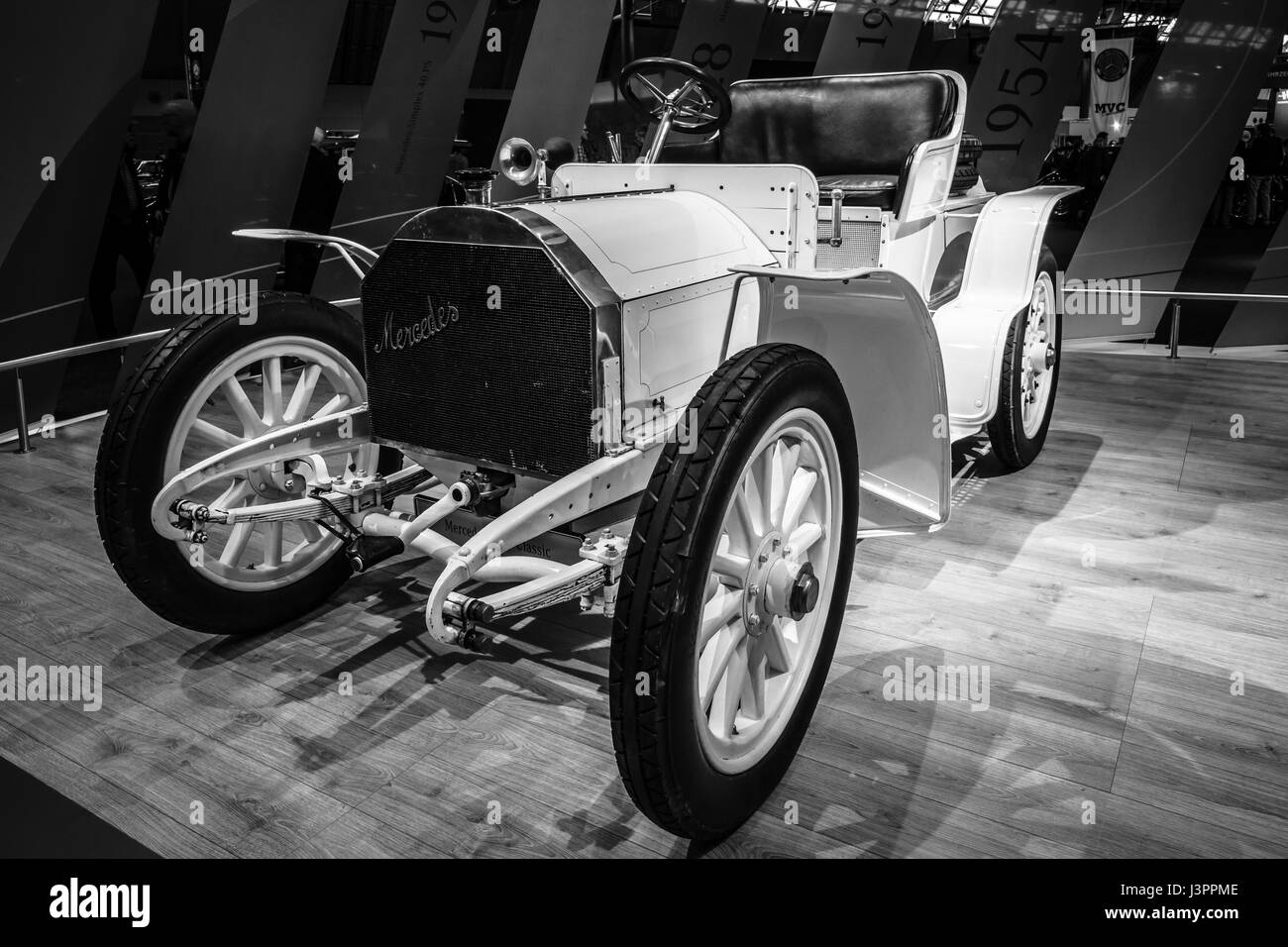 STUTTGART, GERMANY - MARCH 03, 2017: Retro car Mercedes Simplex 40PS ...