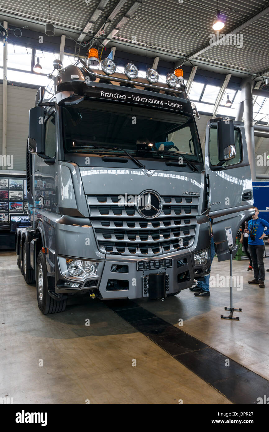 STUTTGART, GERMANY - MARCH 03, 2017: Heavy duty truck Mercedes-Benz ...