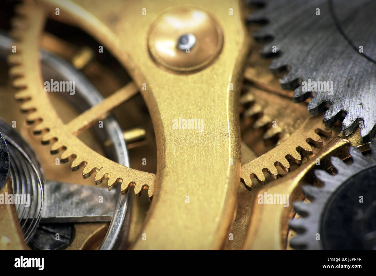 Old swiss made pocket watch inside mechanism close up Stock Photo - Alamy