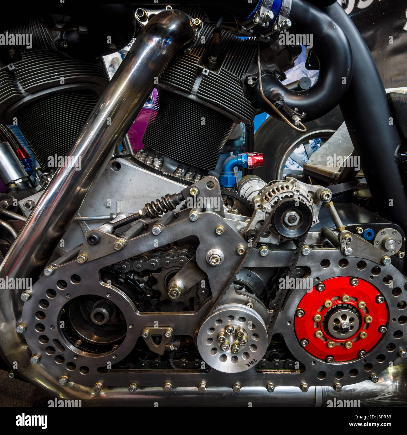 STUTTGART, GERMANY - MARCH 03, 2017: Engine of the world's biggest ...