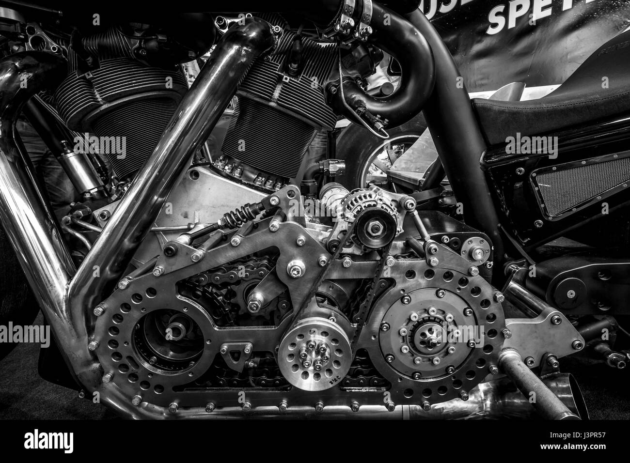STUTTGART, GERMANY - MARCH 03, 2017: Engine of the world's biggest ...