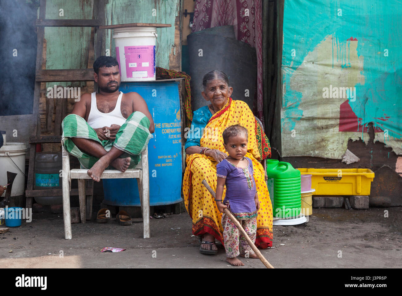 Indian poor family house hi-res stock photography and images - Alamy