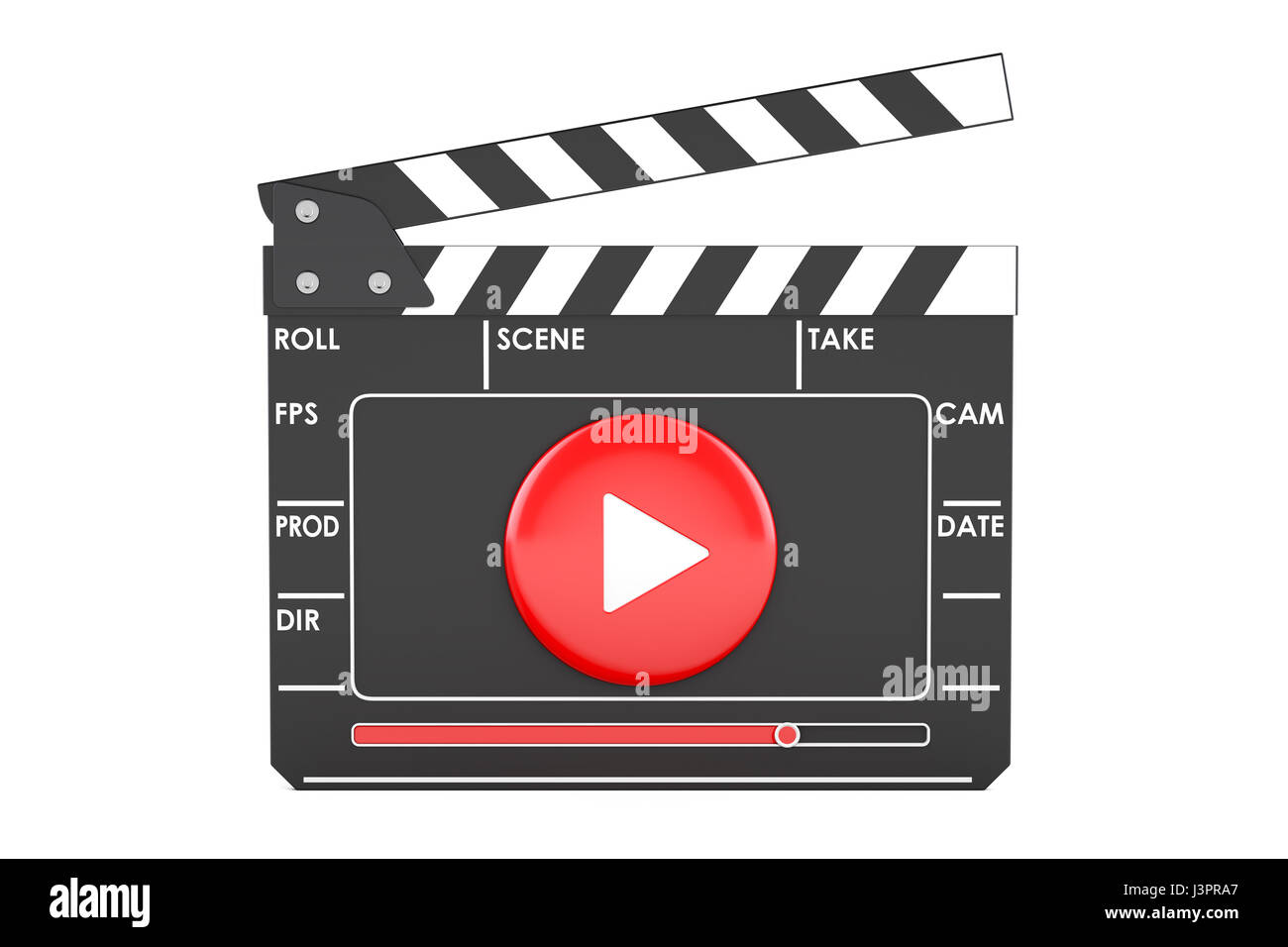 Digital movie clapper board, cinema concept. 3D rendering isolated on ...