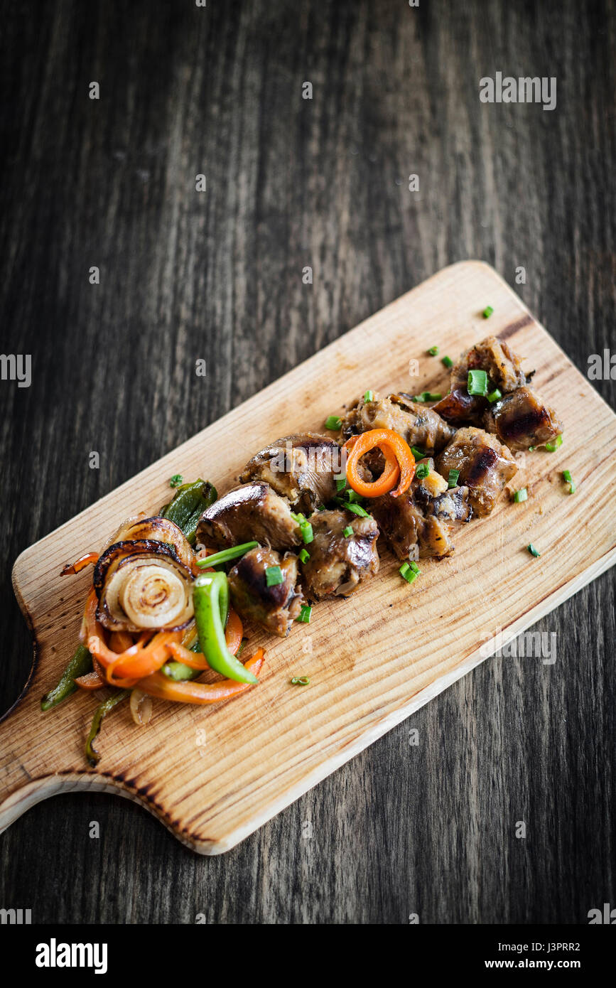 grilled fresh portuguese chourico chorizo sausage starter tapas snack ...