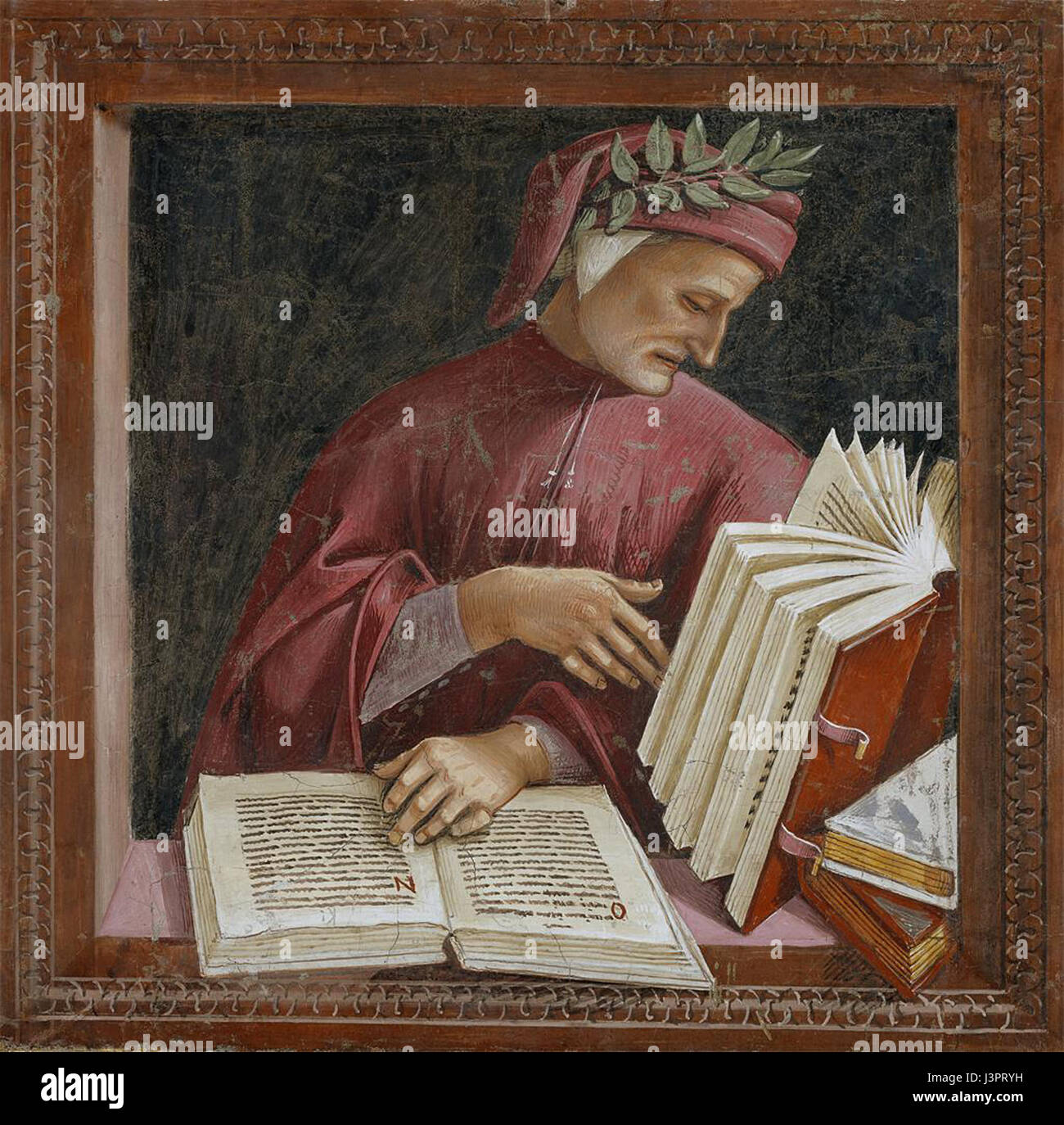 Dante Alighieri seen here in detail from Luca Signorelli's fresco ...