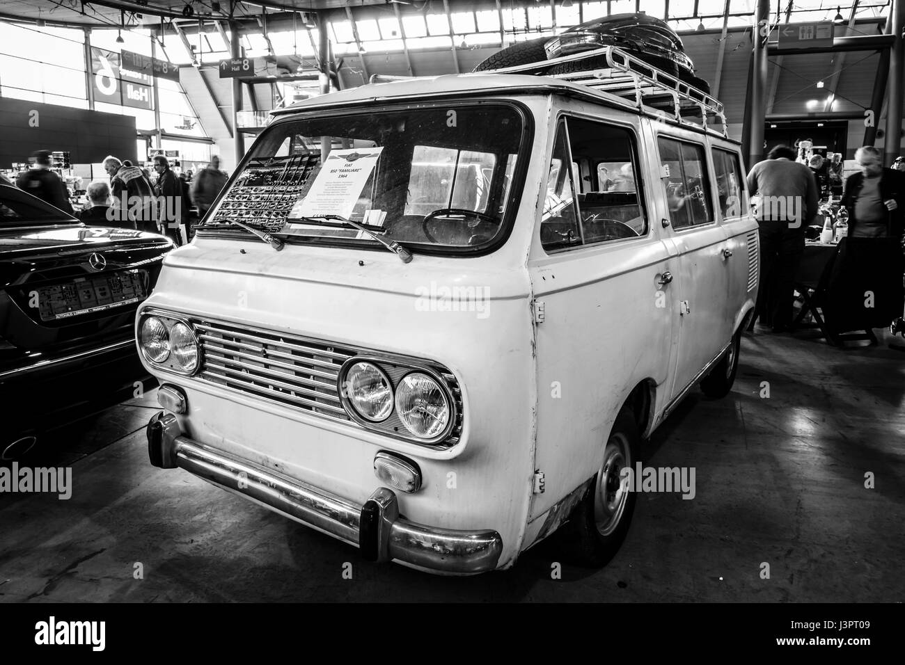 STUTTGART, GERMANY - MARCH 03, 2017: The minibus Fiat 850 Familiare ...
