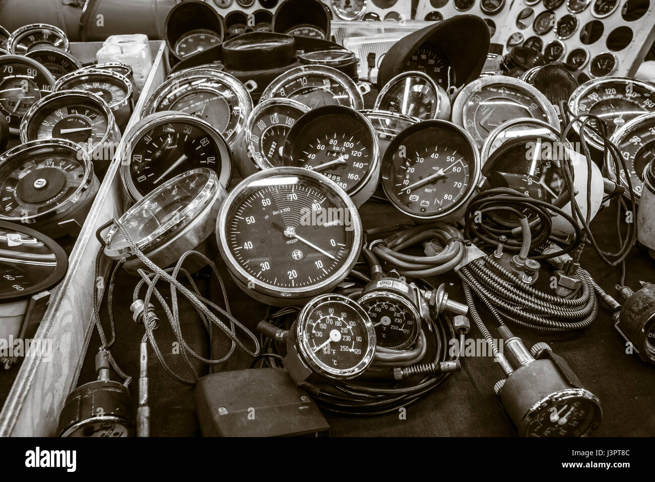 STUTTGART, GERMANY - MARCH 03, 2017: The point of sale of speedometers ...