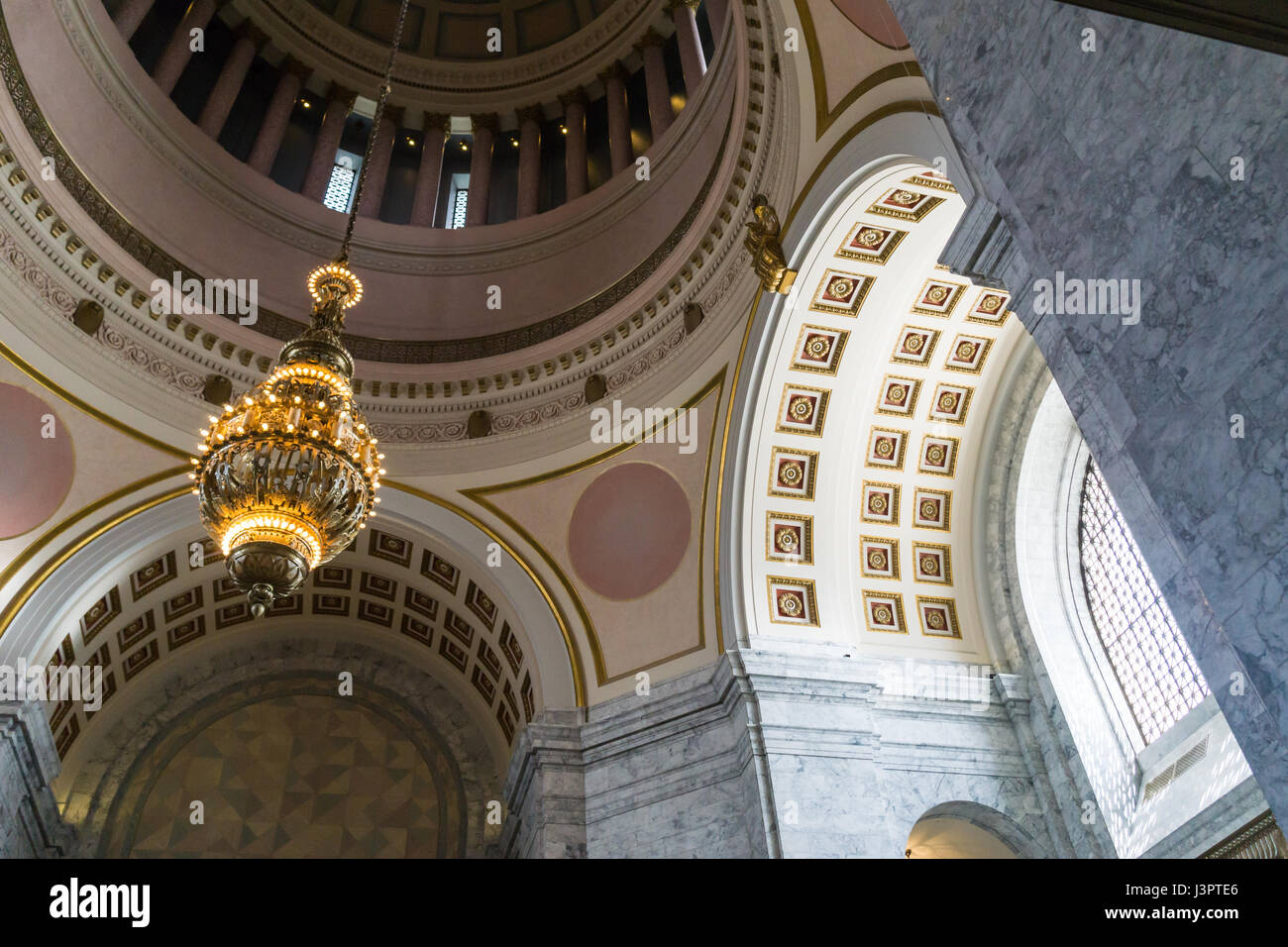 Interior view of the state capitol building in Olympia, Washington ...