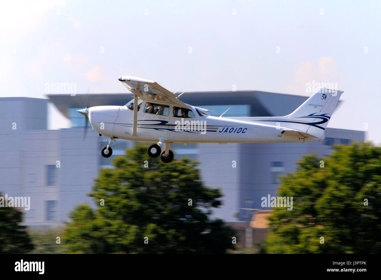 Cessna 172 Skyhawk Taking off from Chofu Airport Tokyo Japan Stock ...