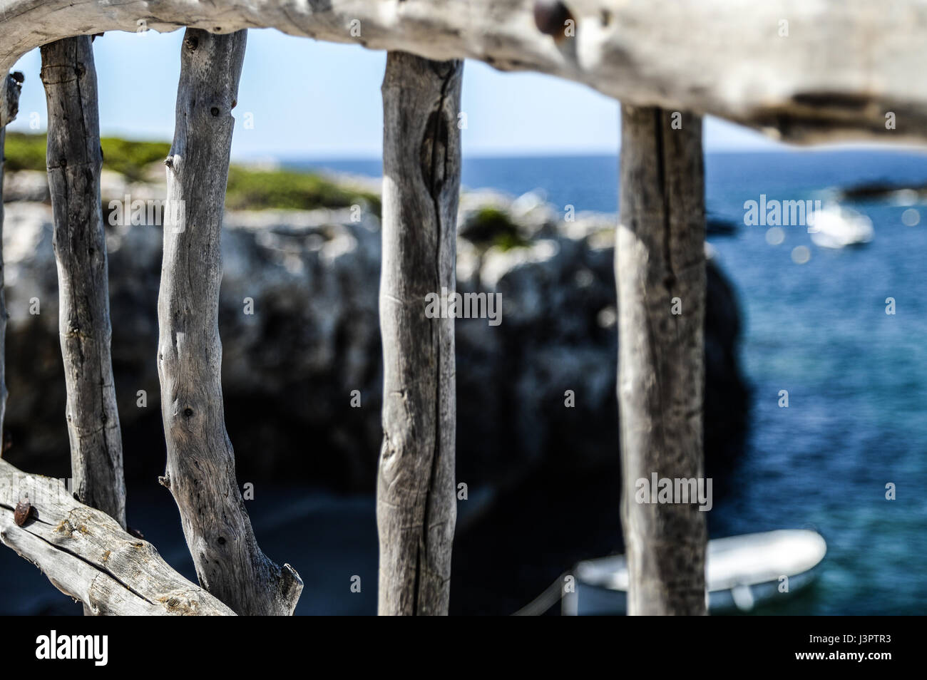 Mediterranean wooden fence Stock Photo - Alamy