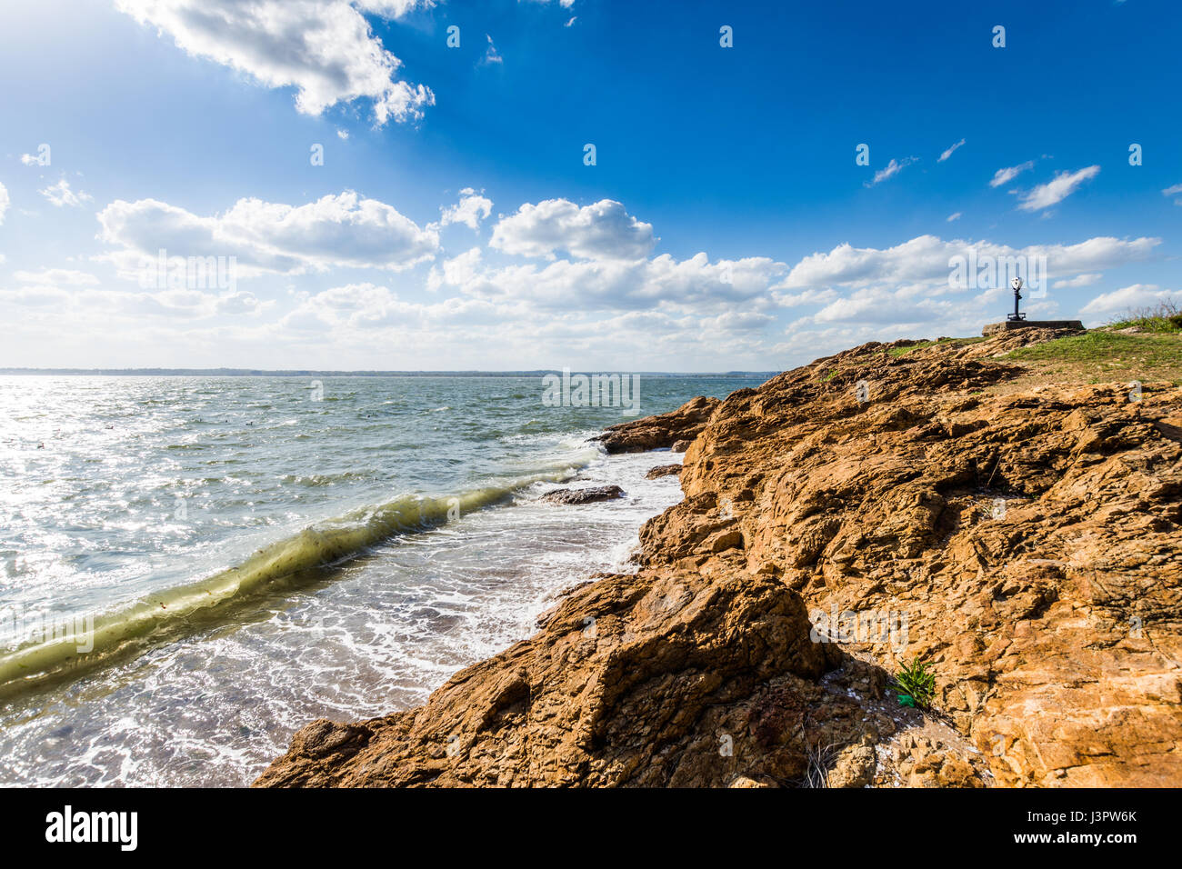 Atlantic Ocean in Lighthouse Point Park in New Haven Connecticut Stock ...