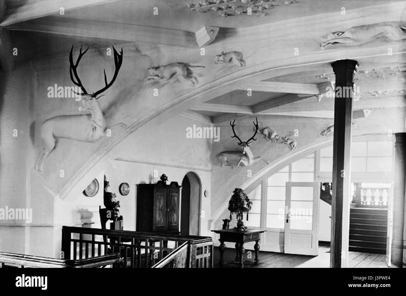 Hall of the hunting Black and White Stock Photos & Images - Alamy