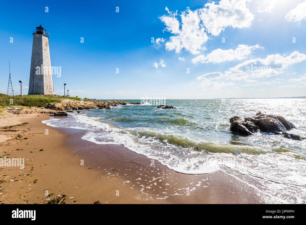 New England Lighthouse in Lighthouse Point Park in New Haven ...