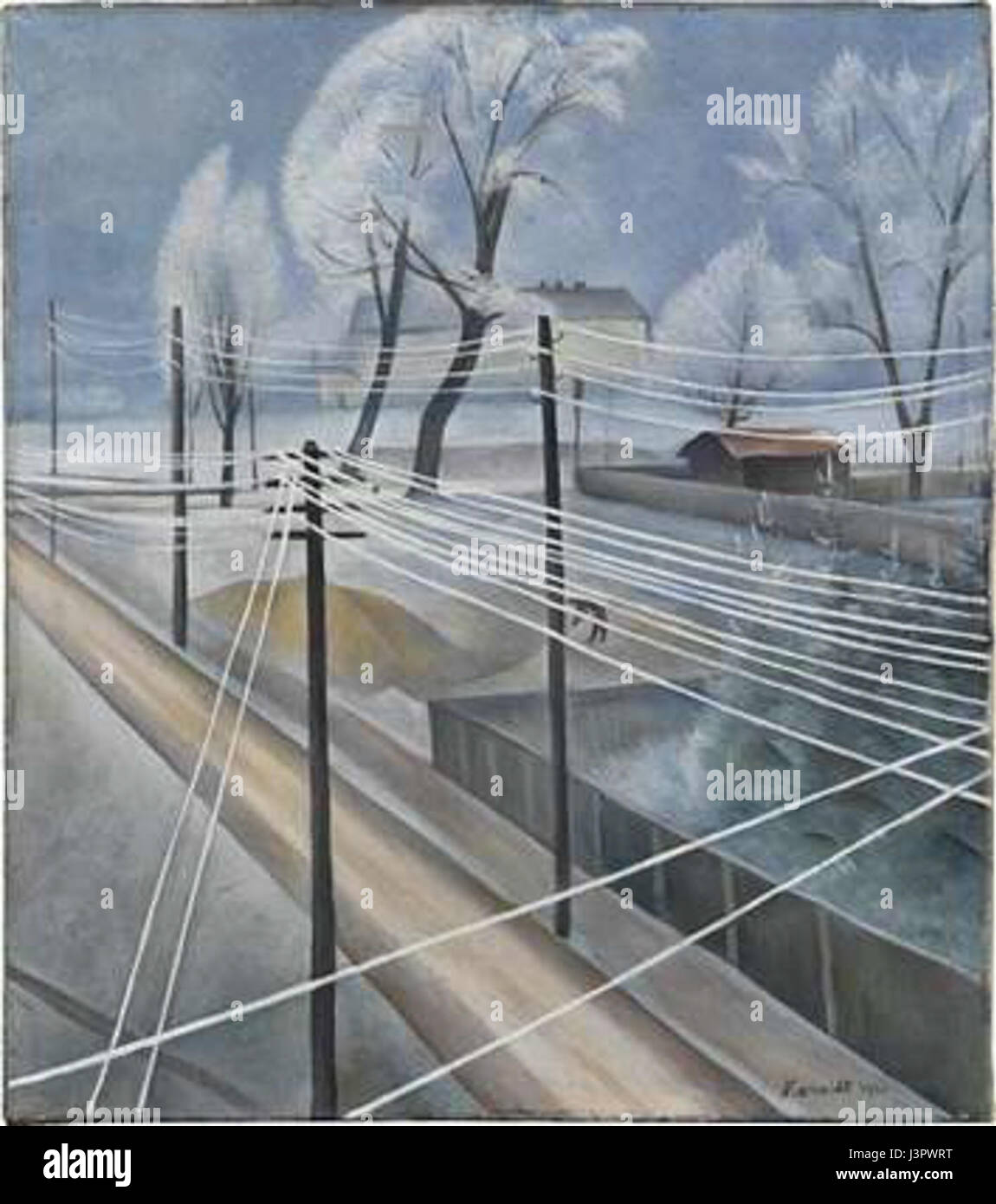 The image of 'Kanoldt Telegraph Wires 1921' depicts the telegraph wire ...