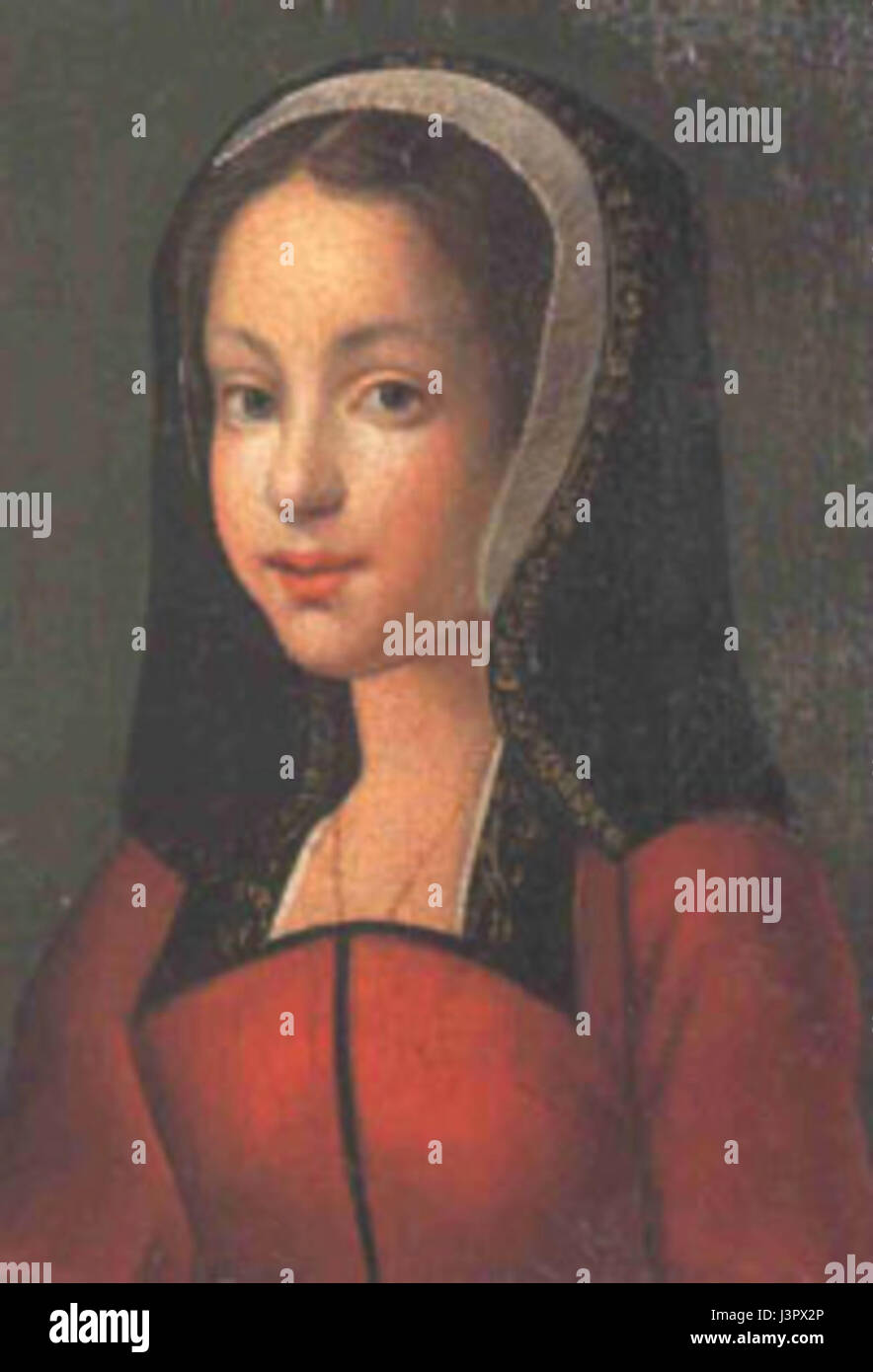 This artwork depicts Juana la Loca (Joanna the Mad) as a child ...
