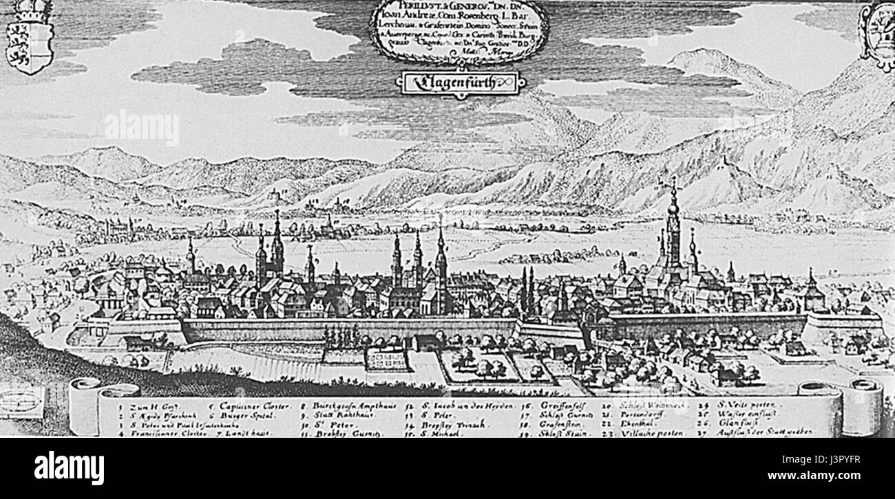 This title refers to a map of Klagenfurt, Austria, created by the ...